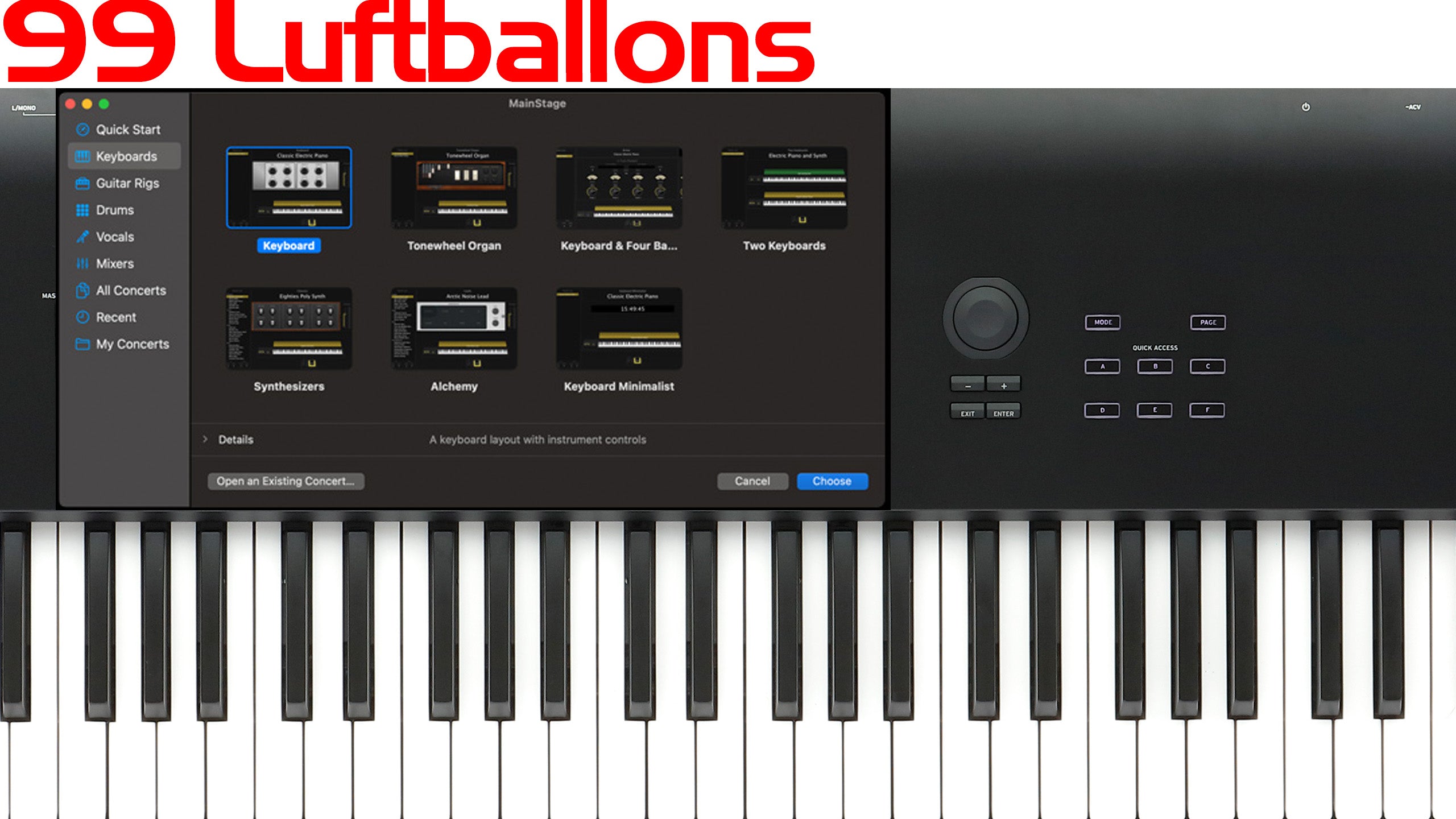MainStage Concert - 99 Balloons (Mac) – Thorsten Hillmann Keyboard-Sounds