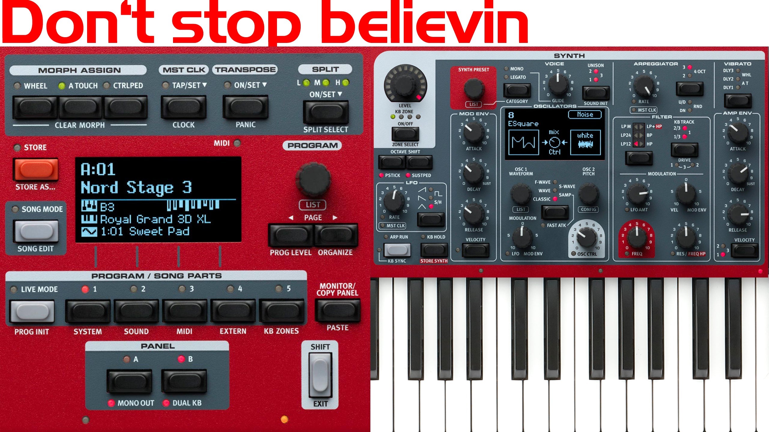Nord Stage 3 Coversound - Don't stop believin like Journey – Thorsten ...